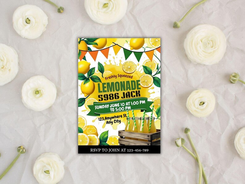 Editable Lemonade Stand Sign: Printable Summer Fundraiser Flyer (5x7 ...