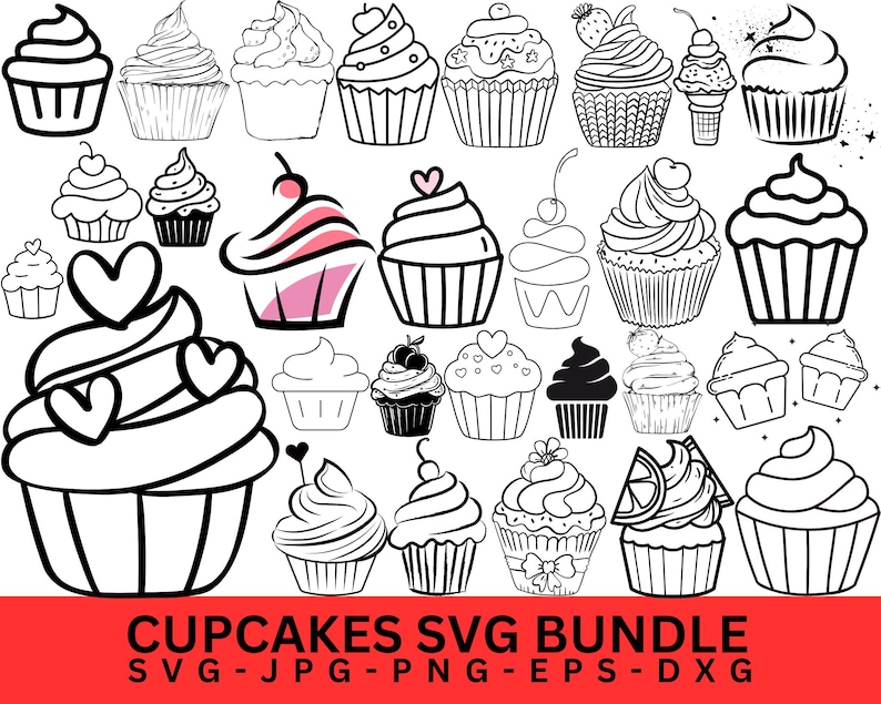 Cupcake SVG, Cake Cut File, Cupcake Bundle Svg, Jpg ,png, Sweets Svg ...