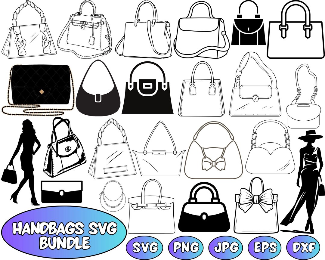 Handbag SVG Bundle, Handbag PNG Bundle, Handbag Clipart, Purse SVG Cut ...