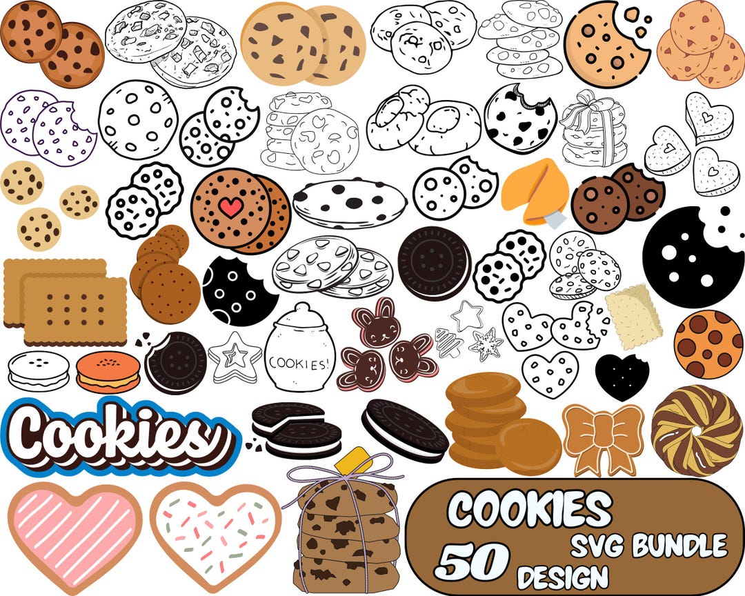 Chocolate Chip Cookies SVG Bundle: Bakery Vector Cut Files (digital ...