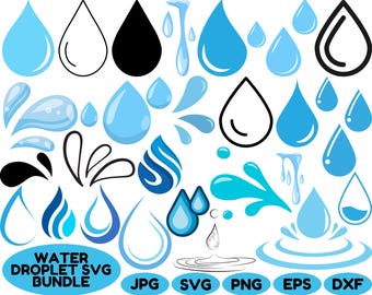 Water Droplet Svg Bundle, Water Drops Svg, Rain Drops Svg, Raining Svg ...