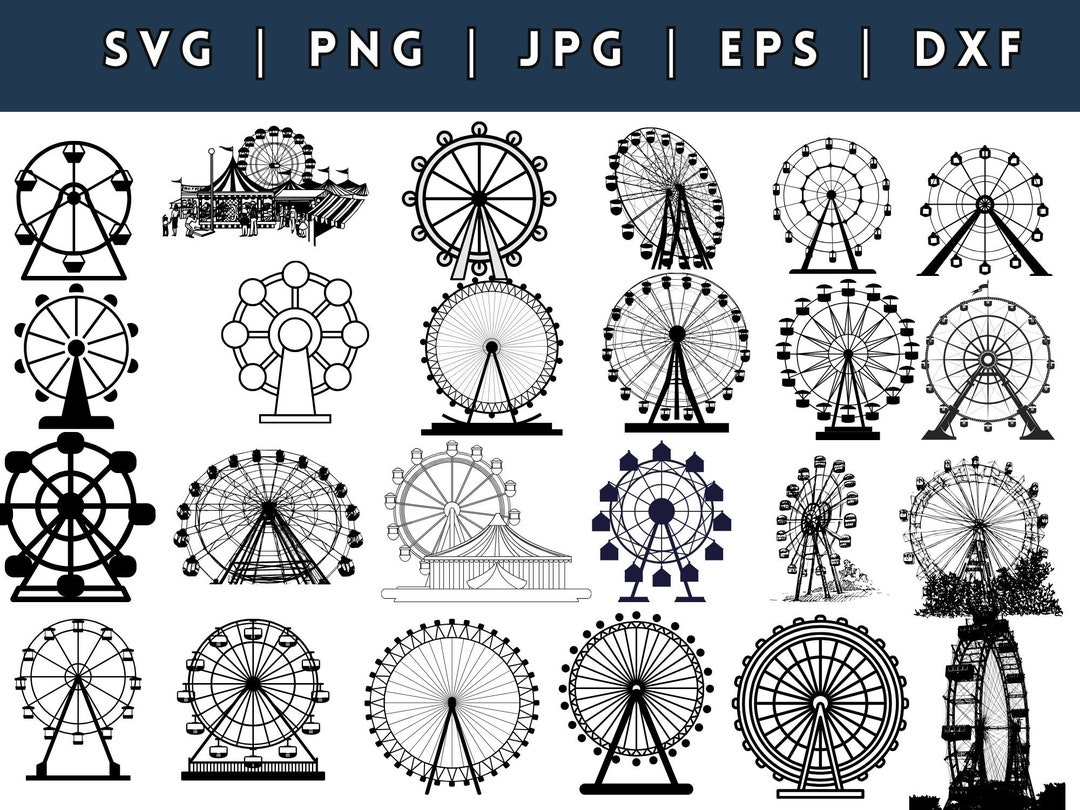 Ferris Wheel SVG Bundle, Ferris Wheel Dxf, Ferris Wheel Png, Ferris ...