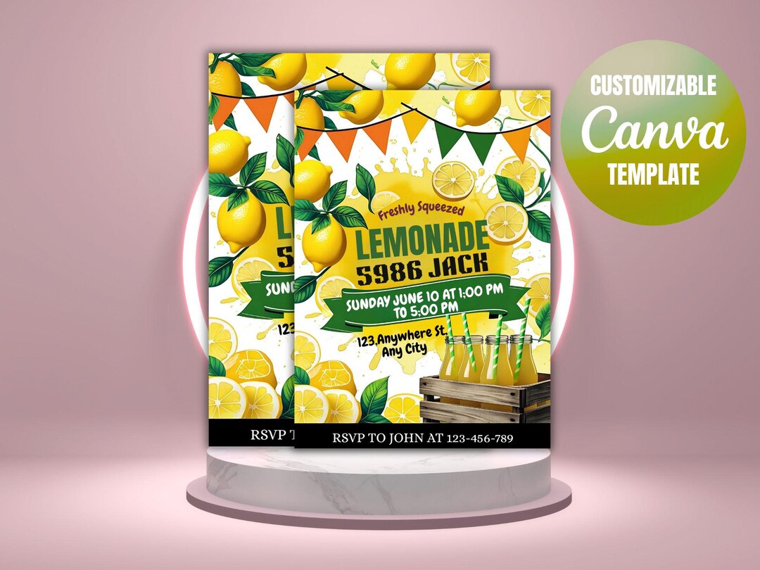 Editable Lemonade Stand Sign: Printable Summer Fundraiser Flyer (5x7 ...