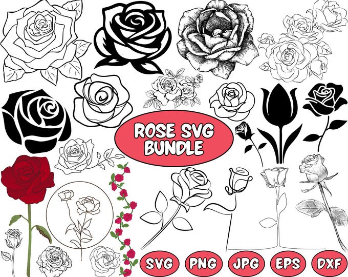 Rose SVG PNG - Etsy Canada