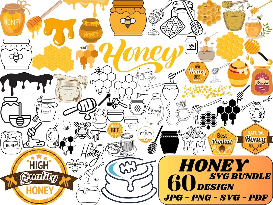 Honey SVG Bundle: Bee, Honeycomb, Honey Pot (digital Download) - Etsy