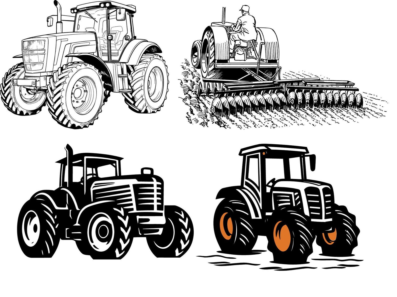 Tractor SVG Bundle, Tractor PNG Bundle, Tractor Clipart, Tractor SVG ...