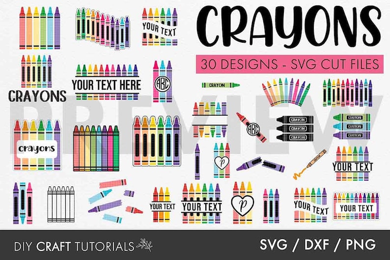 30 Crayon Split Monogram Svg, Crayon Svg, Teacher Svg, Crayon Wrapper ...