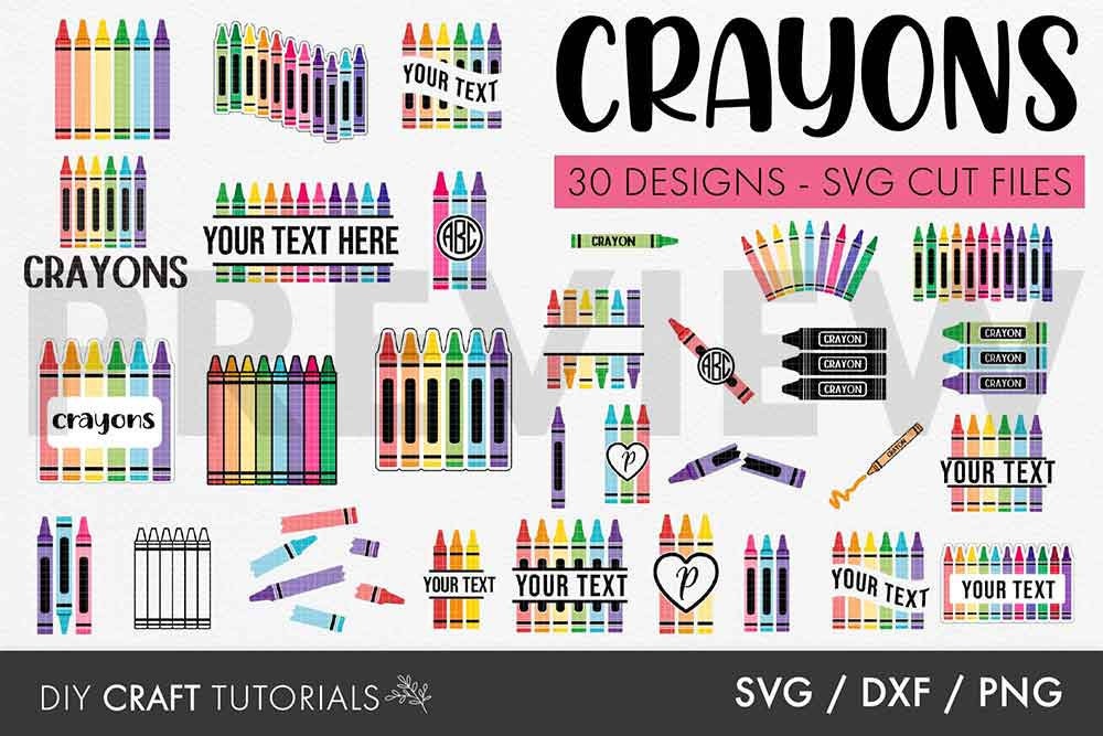 30 Crayon Split Monogram Svg, Crayon Svg, Teacher Svg, Crayon Wrapper ...