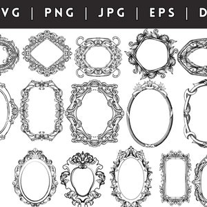 Vintage Mirror Frame SVG Bundle, Baroque Frame Svg, Ornate Frame Svg ...
