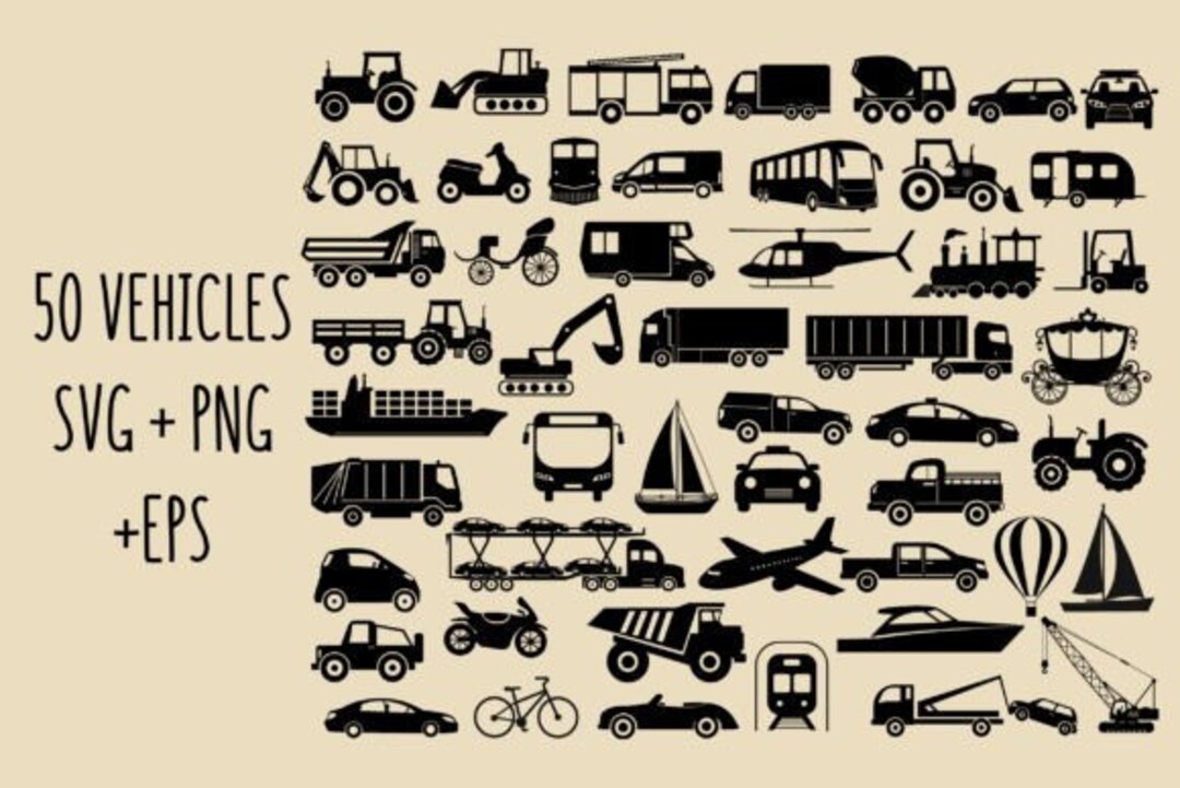 Vehicles Svg Bundle, Transportation Svg, Airplane Svg, Vehicle Clipart ...