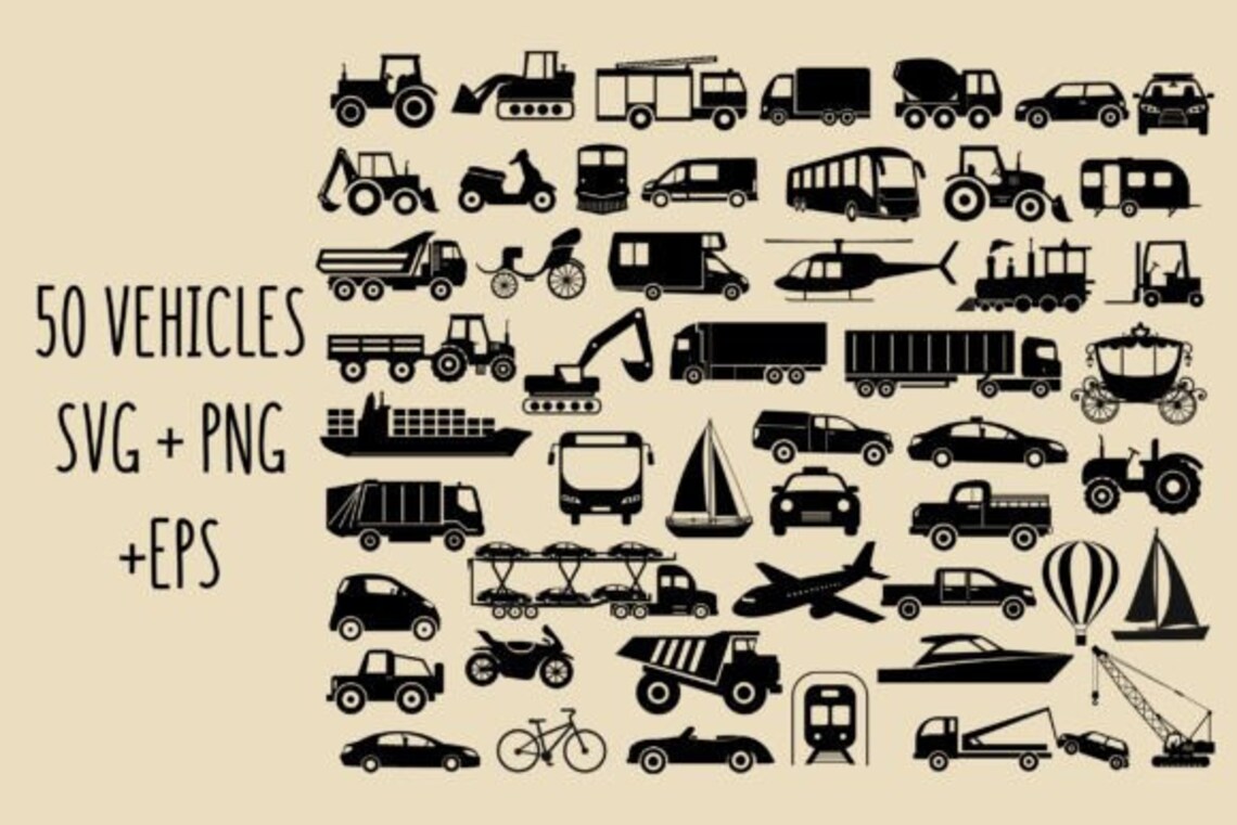 Vehicles Svg Bundle, Transportation Svg, Airplane Svg, Vehicle Clipart ...
