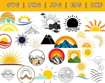 35 Sunrise SVG, Sunrise Png, Sunset Svg, Sunset Png, Sunrise Clipart ...