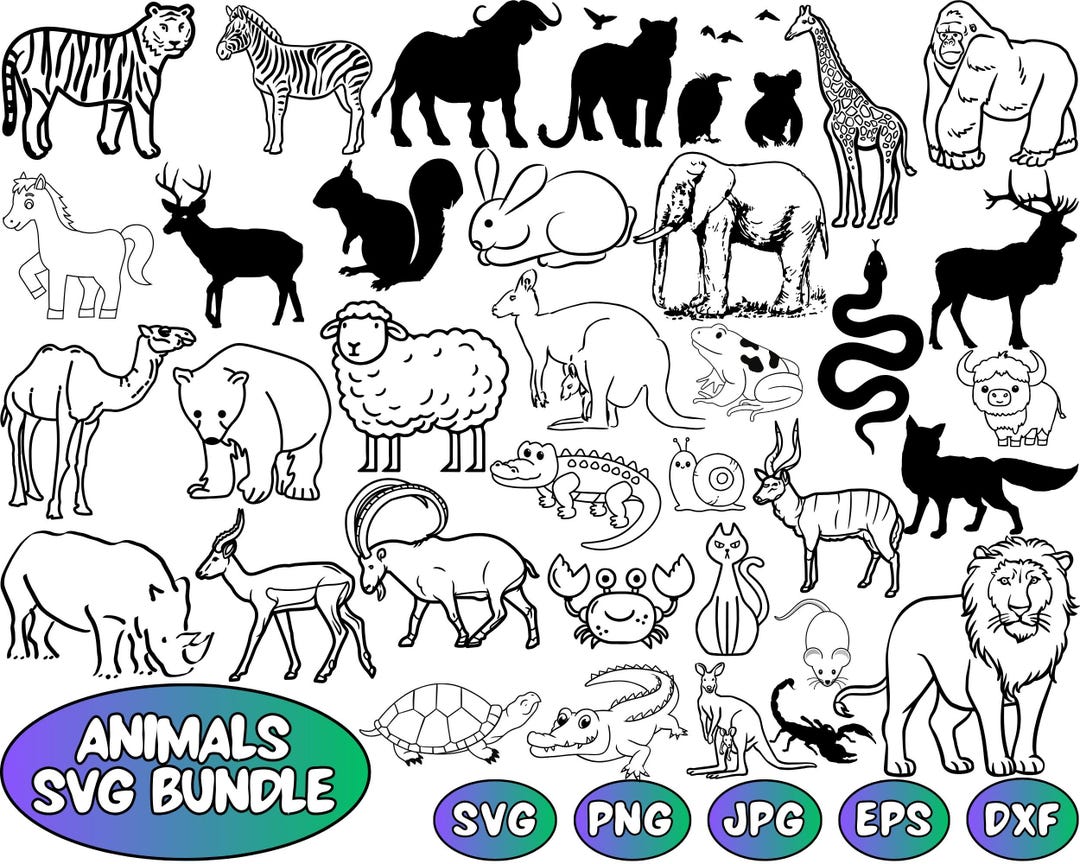 Tier-Svg-Bundle-Svg Tier-Svg Tier-Silhouette-Tier-Schnitt-Datei Tier ...