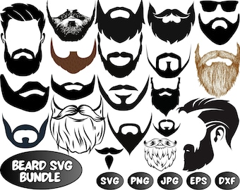 Beard SVG Bundle, Mustache Svg, Beard Clipart, Beard SVG Cut Files for ...