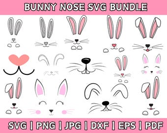 Easter Bunny SVG, Bunny Face Svg, Bunny Ears Svg, Bunny Monogram Svg ...