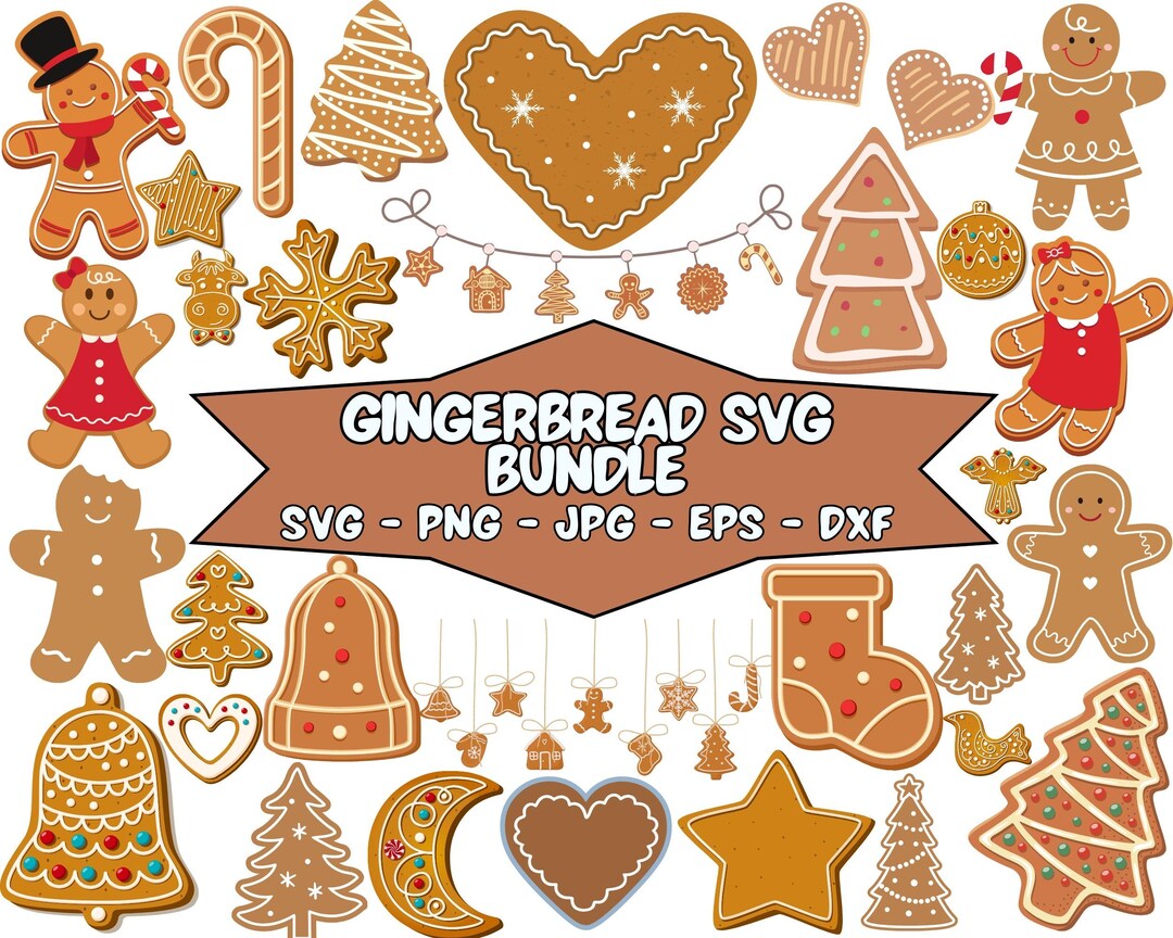 Gingerbread Svg Bundle, Gingerbread Man Svg, Gingerbread SVG, Christmas ...