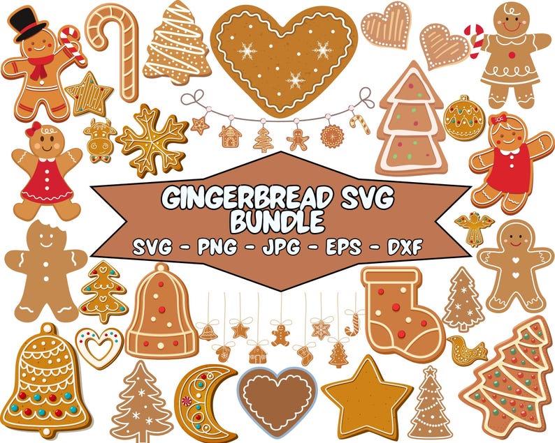 Gingerbread Svg Bundle, Gingerbread Man Svg, Gingerbread SVG, Christmas ...