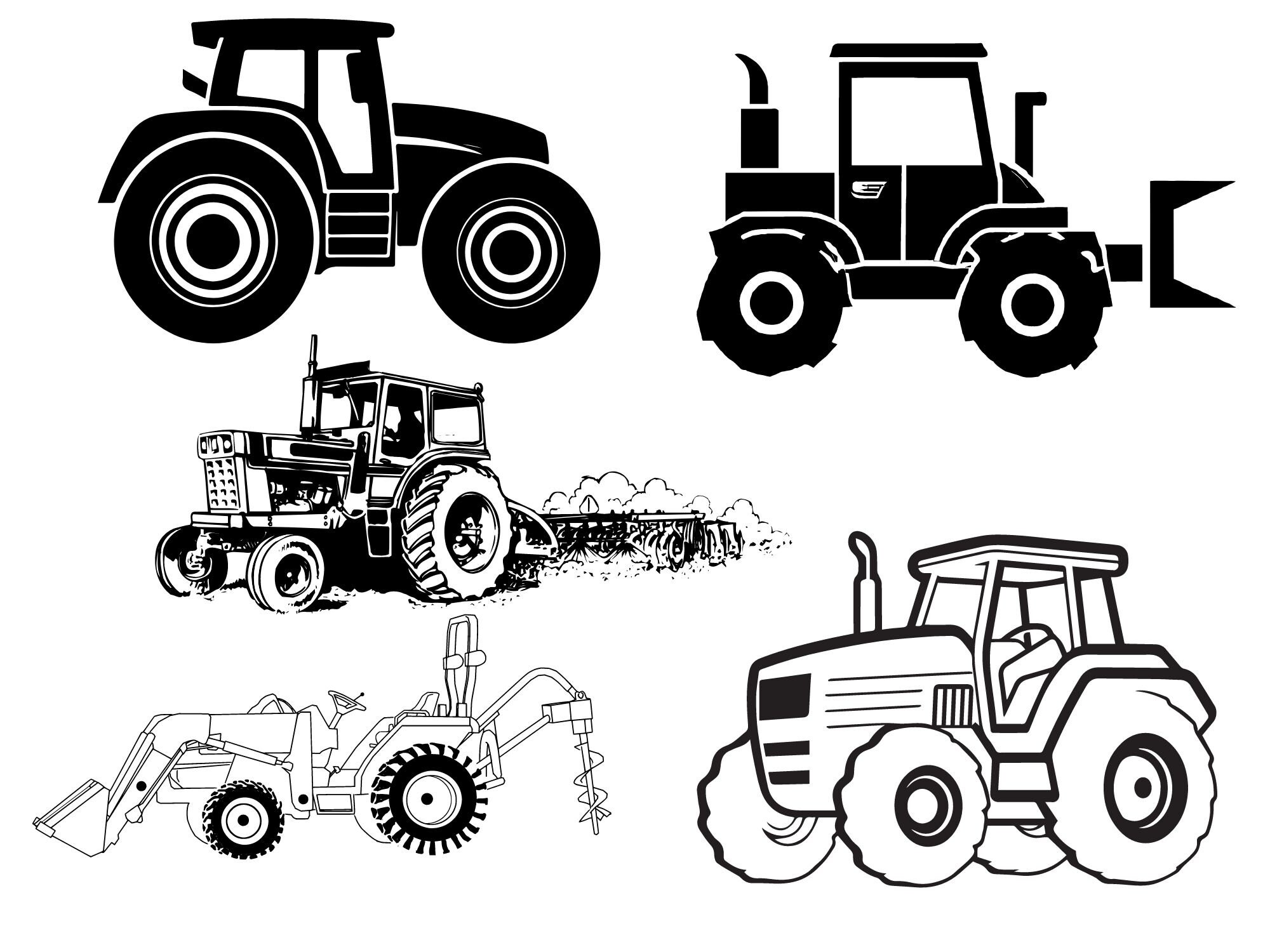 Tractor SVG Bundle, Tractor PNG Bundle, Tractor Clipart, Tractor SVG ...