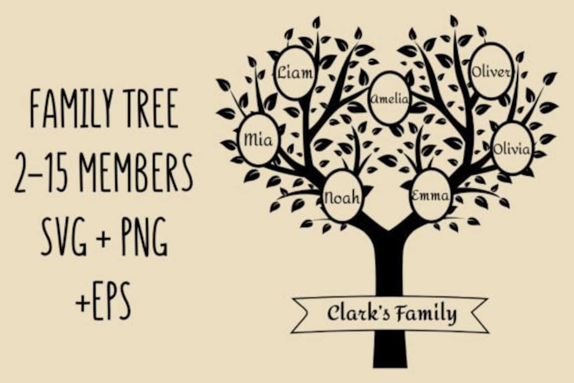 Family Tree Svg Bundle 2-15 Members Family Reunion Svg Tree Svg Tree of ...