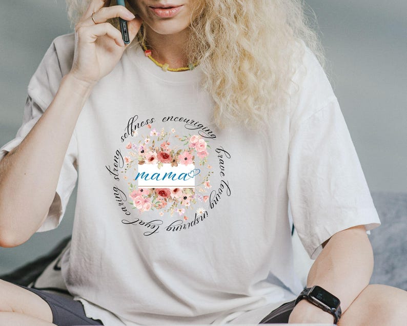 Boho Floral Mama PNG: Mom Adjectives, Abstract Design (digital Download ...