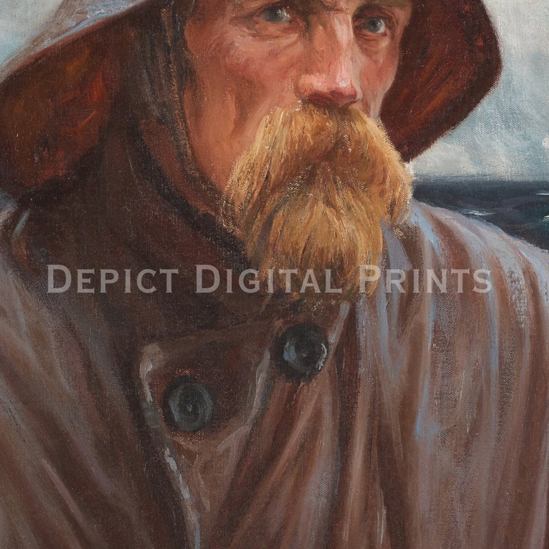 Vintage Sailor Portrait Art Print, Nautical Painting (digital Download ...