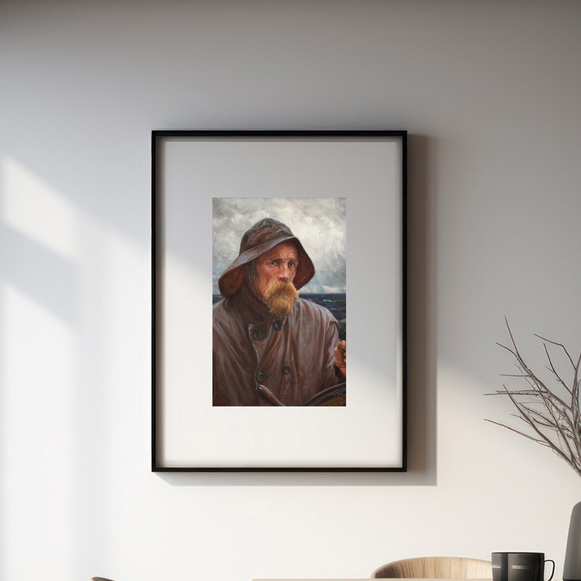 Vintage Sailor Portrait Art Print, Nautical Painting (digital Download ...