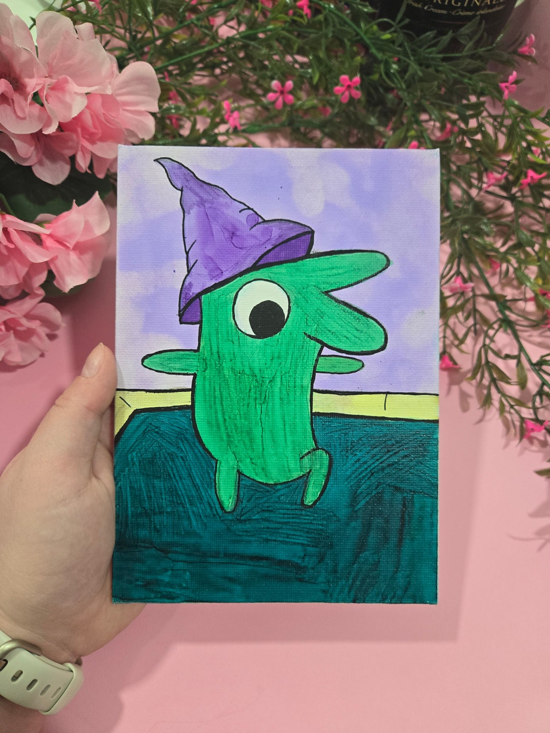 Quirky Glep Artwork 5 X 7 Canvas Original Canvas Art Smiling Pals Meme ...