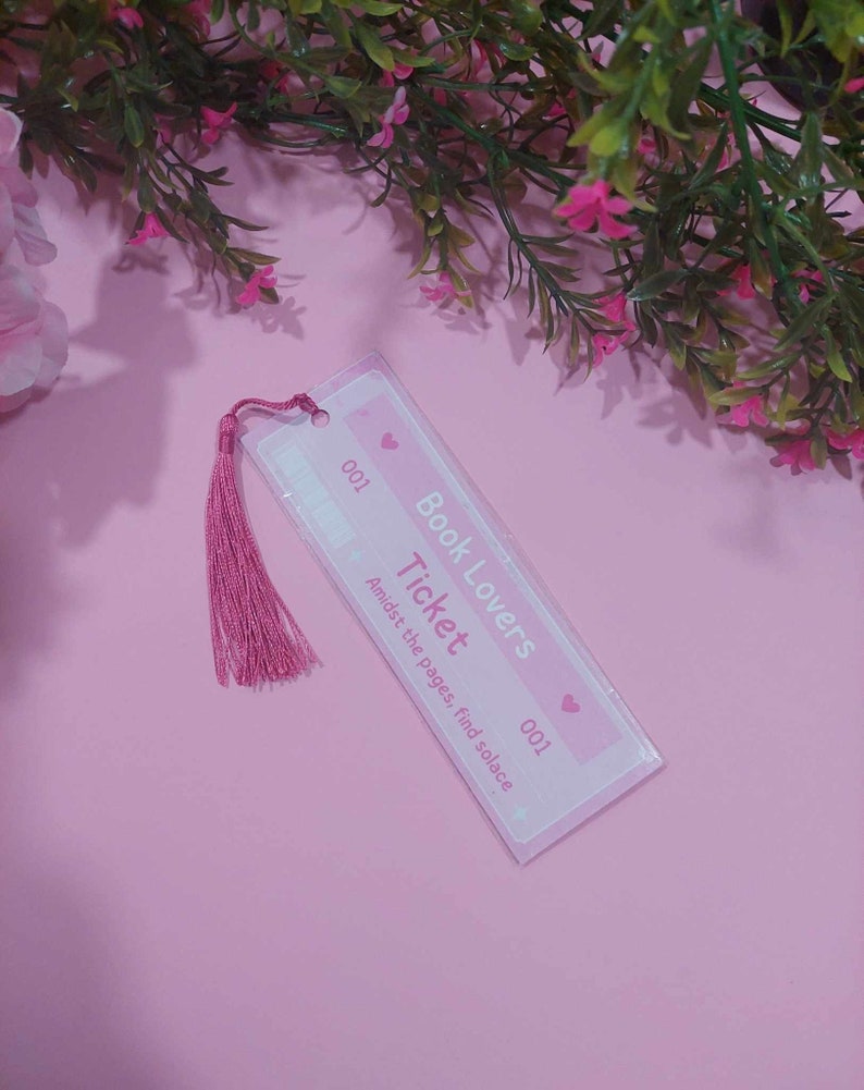 Book Lovers Ticket Laminated Bookmark Book Lovers Bookmark Birthday ...