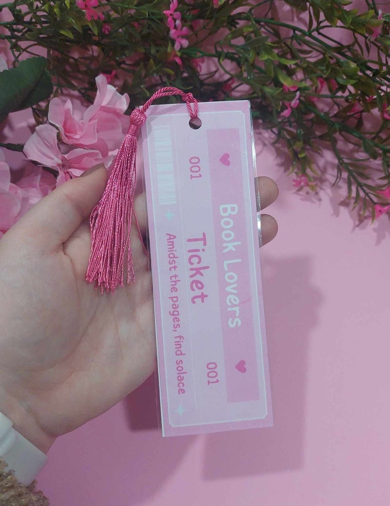 Book Lovers Ticket Laminated Bookmark Book Lovers Bookmark Birthday ...