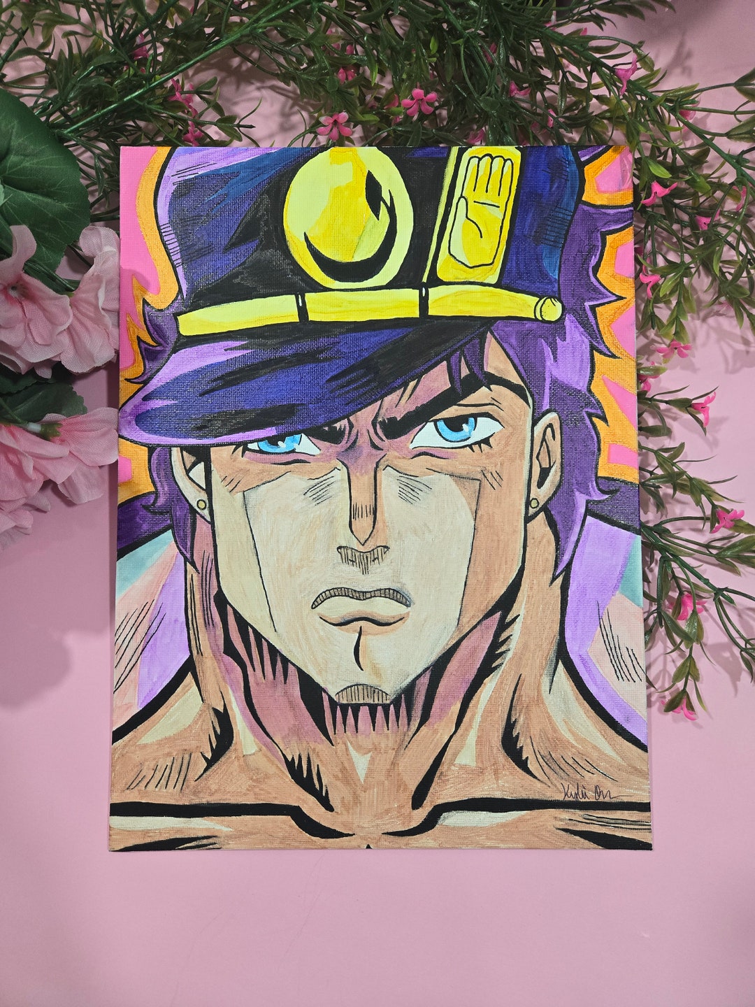 Iconic Detailed Jotaro Artwork Holographic Vinyl Overlay 9 X 12 Canvas ...