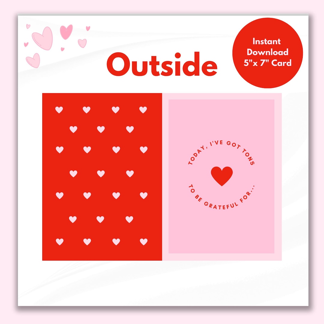 Printable Love Foldable Card | Cute Digital Download Gift for Him and ...