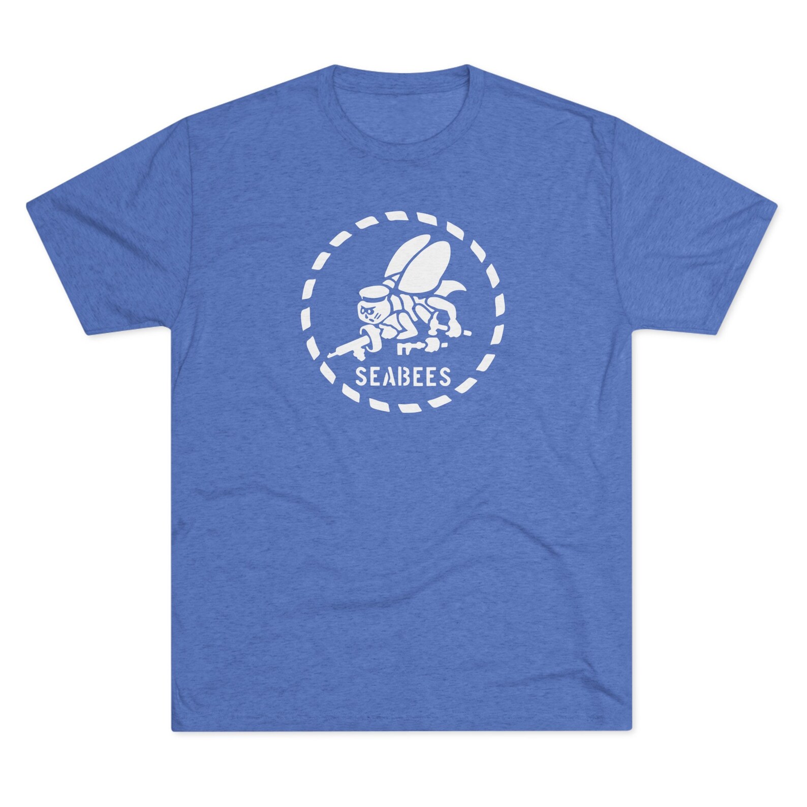 Seabees, Big Stencil Logo, US Navy, Men's Tri-blend Crew Tee, Front ...
