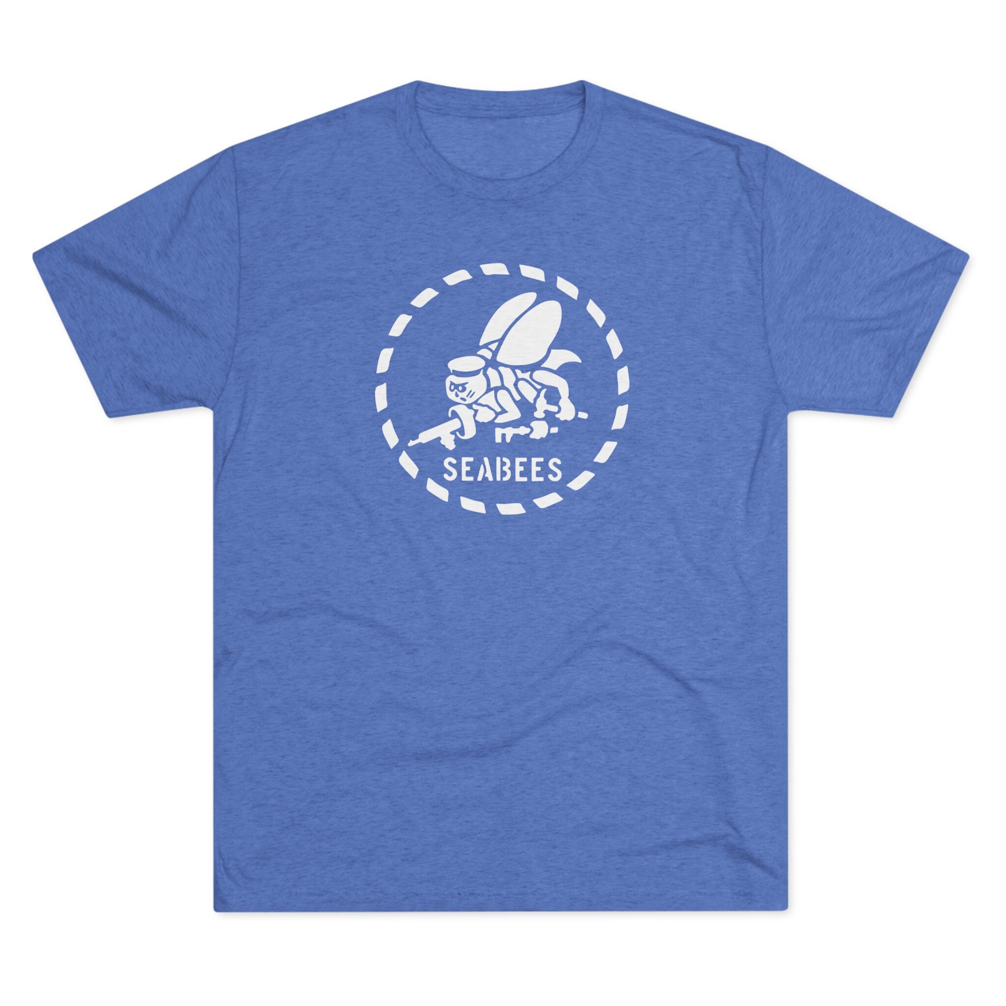 Seabees, Big Stencil Logo, US Navy, Men's Tri-blend Crew Tee, Front ...