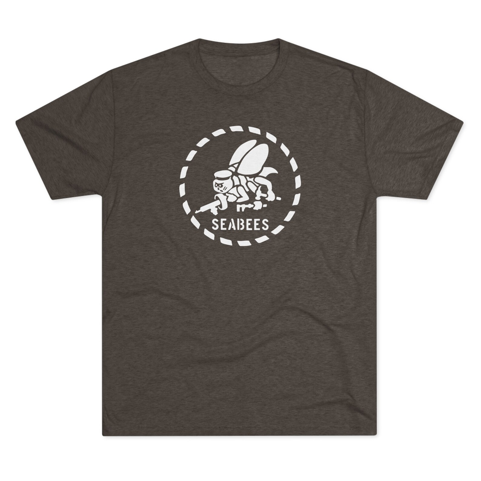 Seabees, Big Stencil Logo, US Navy, Men's Tri-blend Crew Tee, Front ...