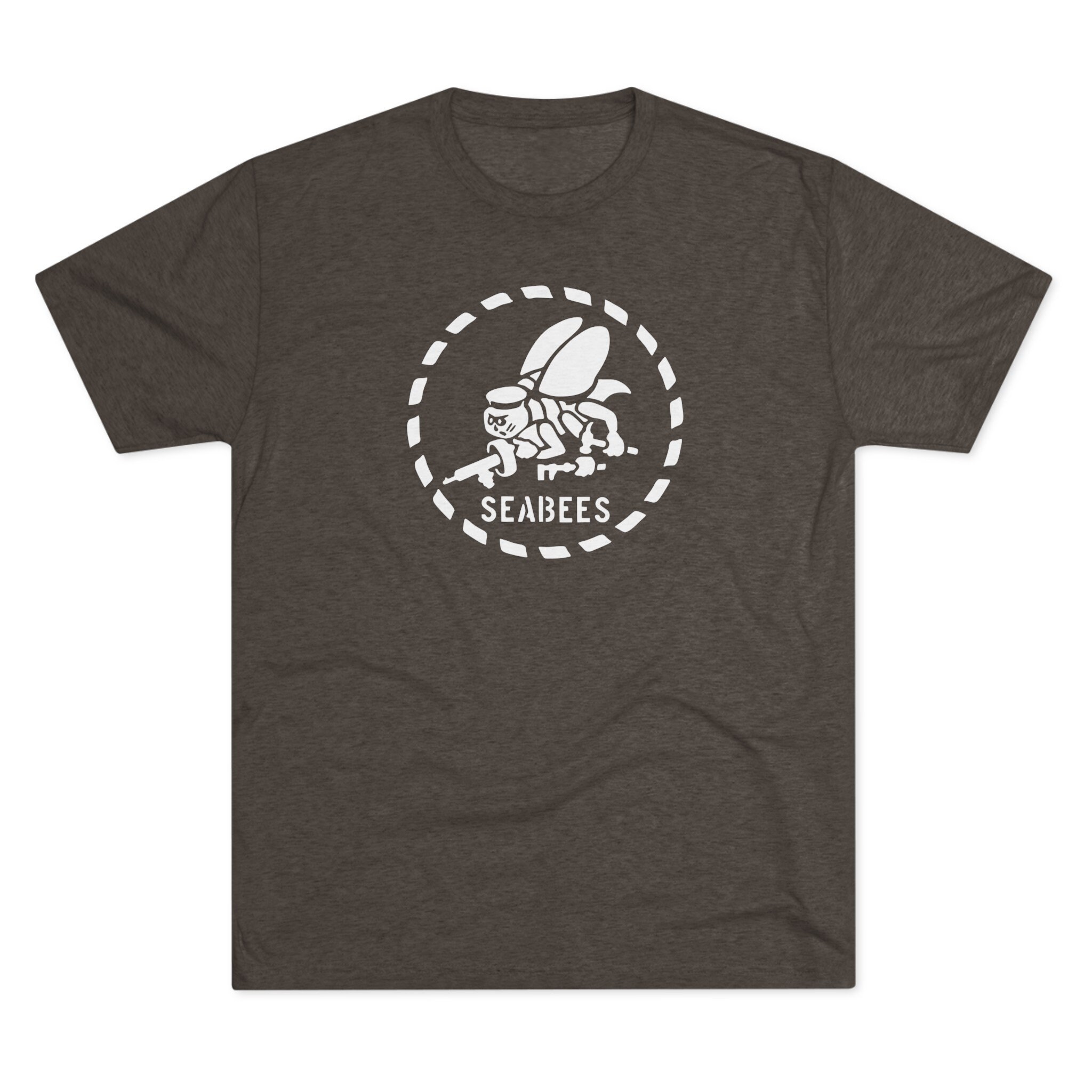 Seabees, Big Stencil Logo, US Navy, Men's Tri-blend Crew Tee, Front ...