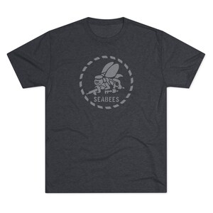 Seabees, Big Stencil Logo, US Navy, Men's Tri-blend Crew Tee, Front ...