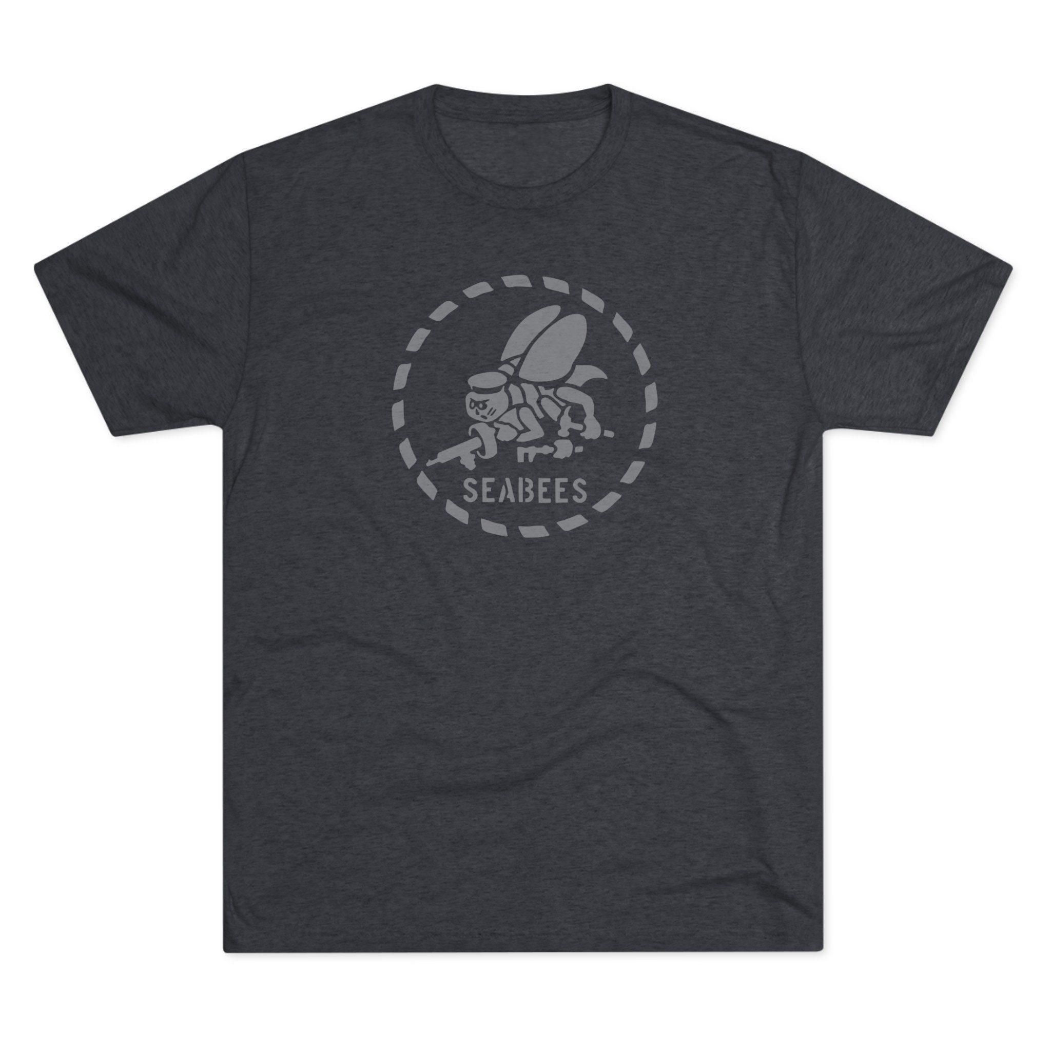 Seabees, Big Stencil Logo, US Navy, Men's Tri-blend Crew Tee, Front ...