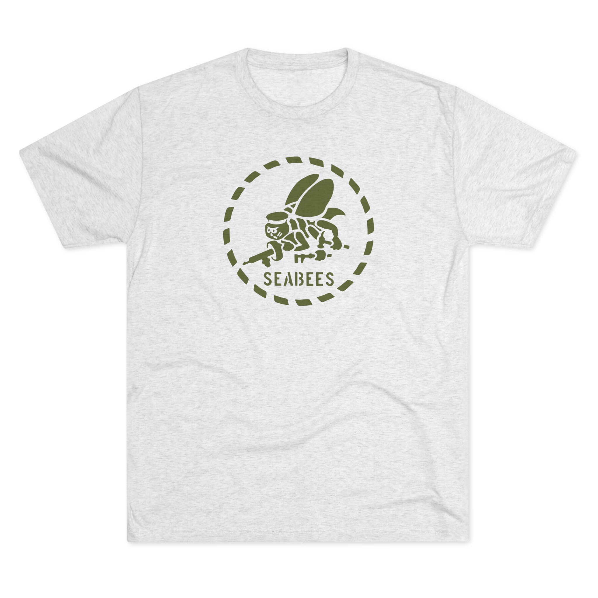 Seabees, Big Stencil Logo, US Navy, Men's Tri-blend Crew Tee, Front ...