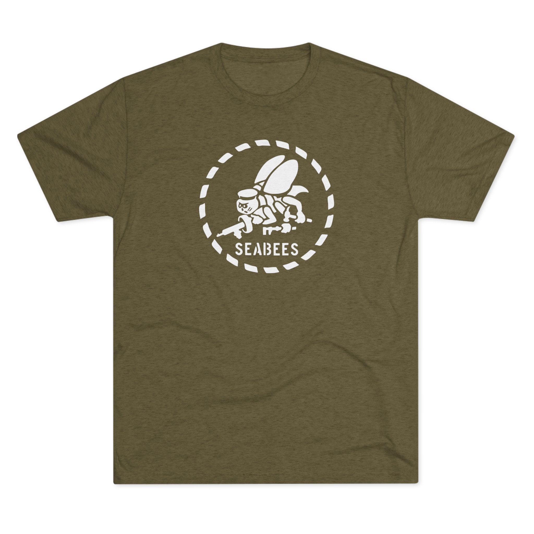 Seabees, Big Stencil Logo, US Navy, Men's Tri-blend Crew Tee, Front ...