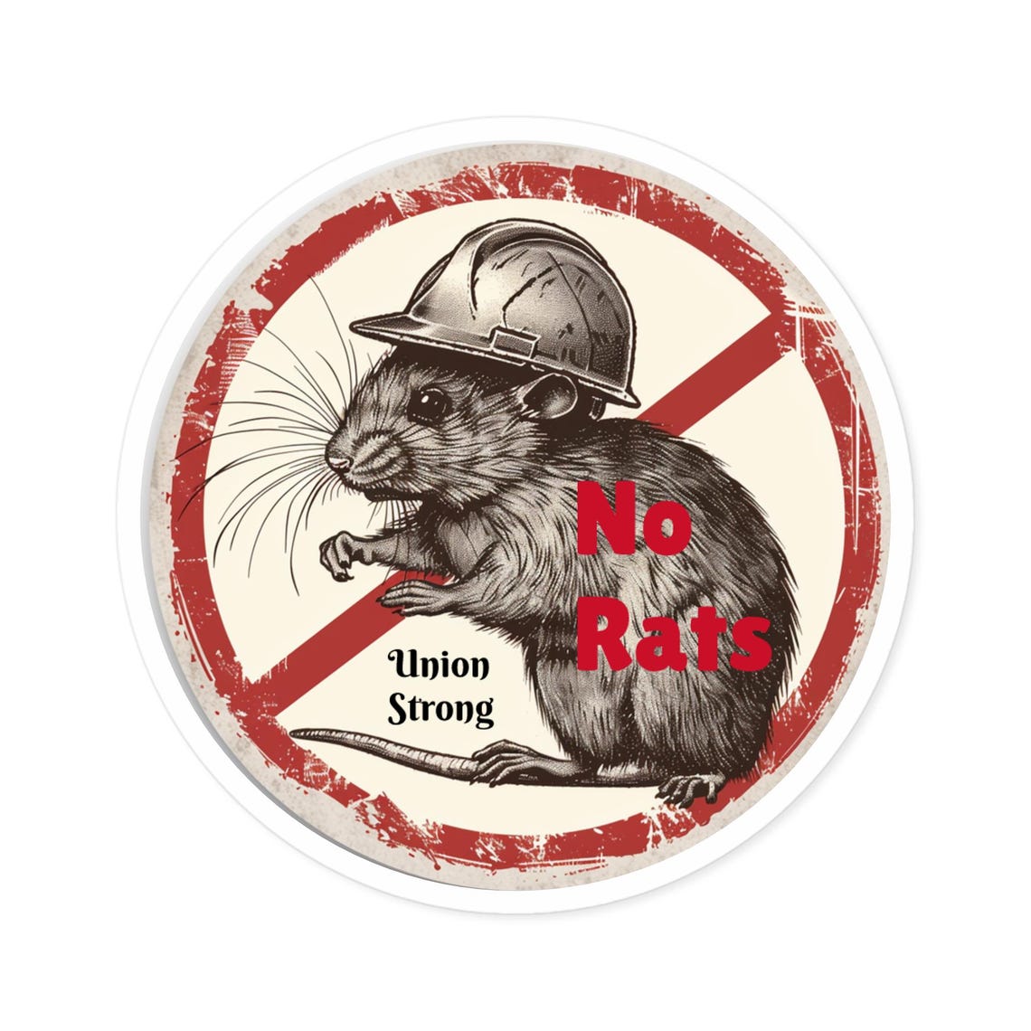 No Rats Union Strong Hardhat Sticker Water and Scratch Resistant - Etsy