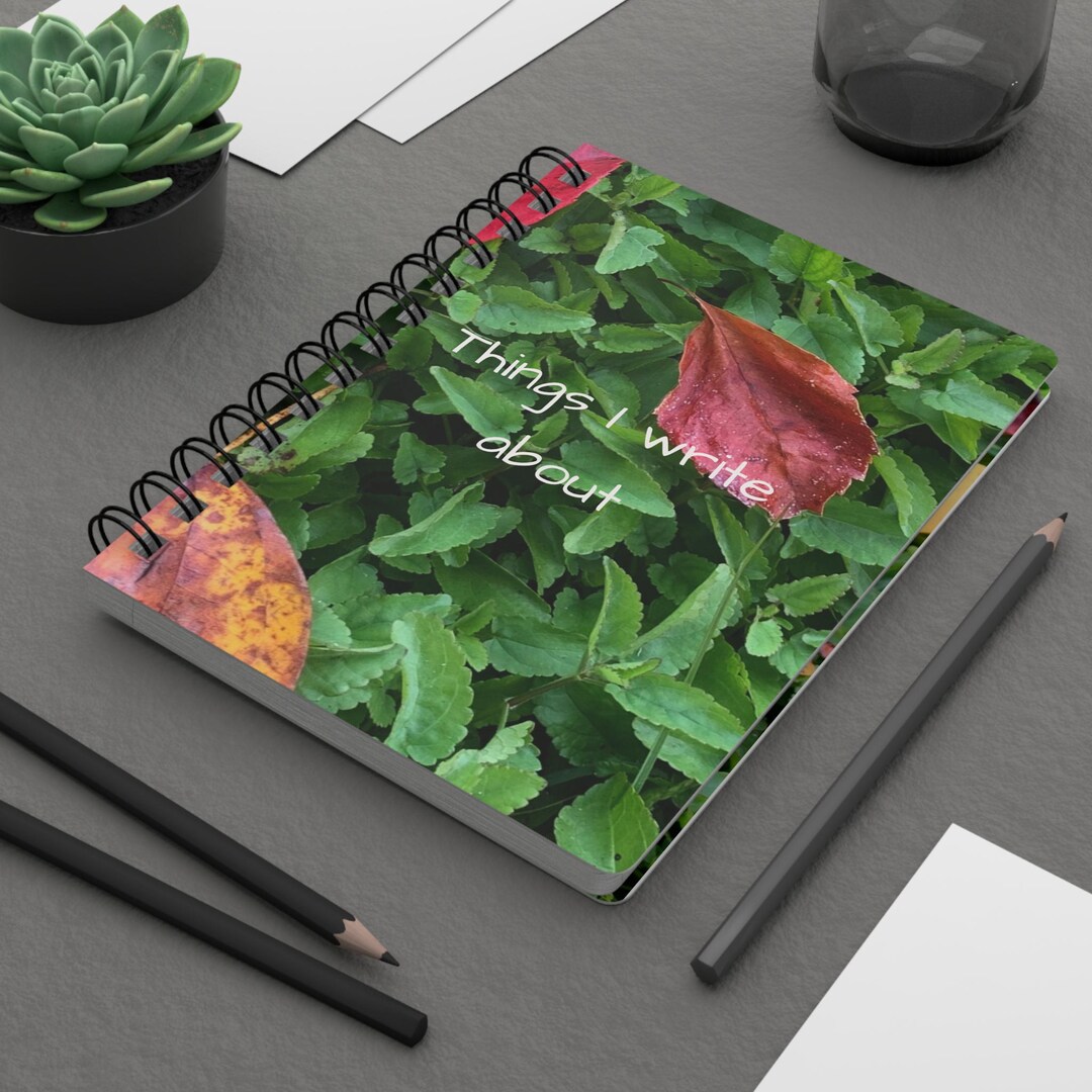 Greenery and Fall Leaves Spiral Bound Journal, Nature Lover Gift ...