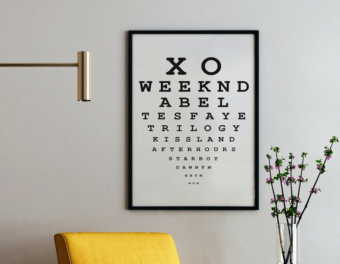 The Weeknd Snellen Chart Poster Wall Art Music Poster Aesthetic Poster ...