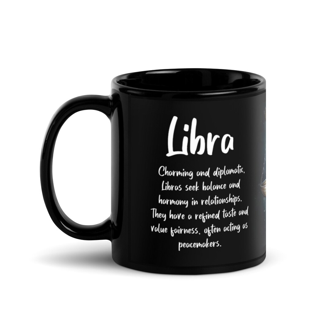LIBRA Personalized Zodiac Black Mugs Embrace Your Cosmic Connection ...