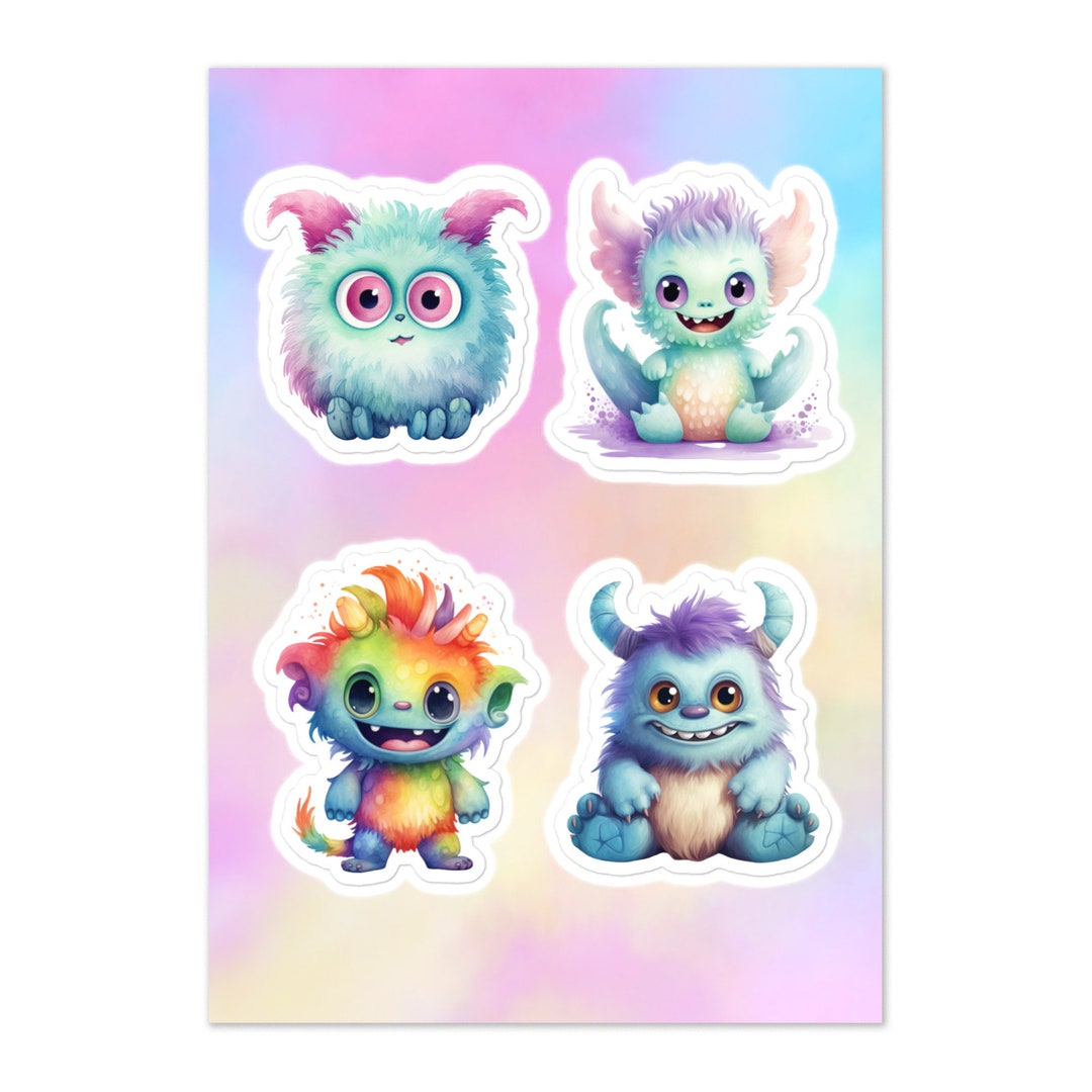 Monster-themed Fun and Colorful, Cute, Playful Stickers. Use for Your ...