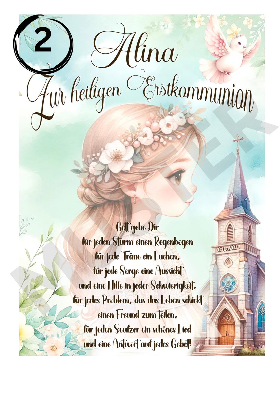 Individual Picture Communion With Name, Date, First Communion, Download ...