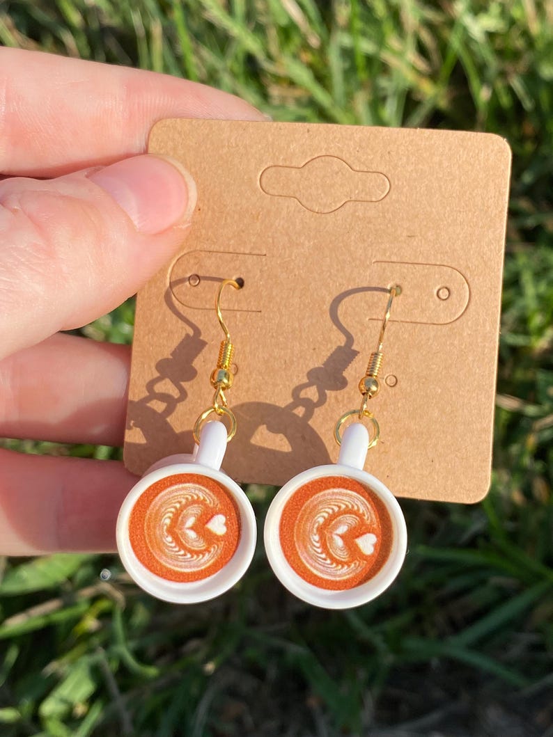 Coffee Latte Mug Earrings Espresso Earrings Lattee Art Earrings ...