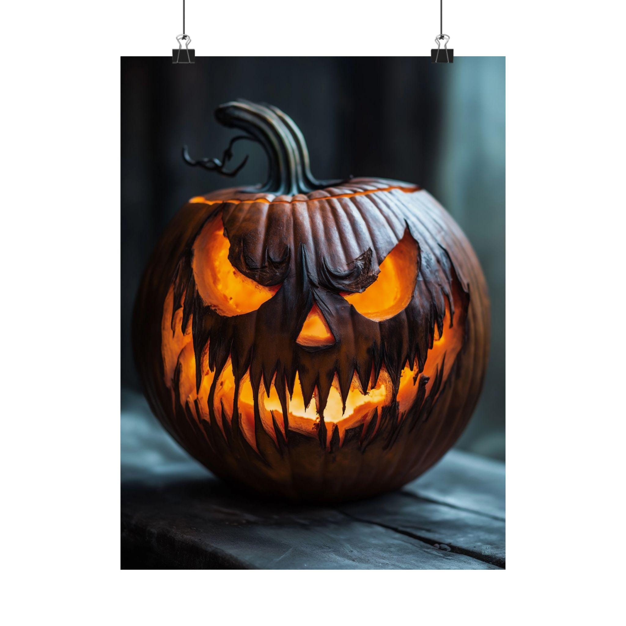 Halloween Spooky Jack-o-lantern Poster, Halloween Pumpkin Wall Art ...