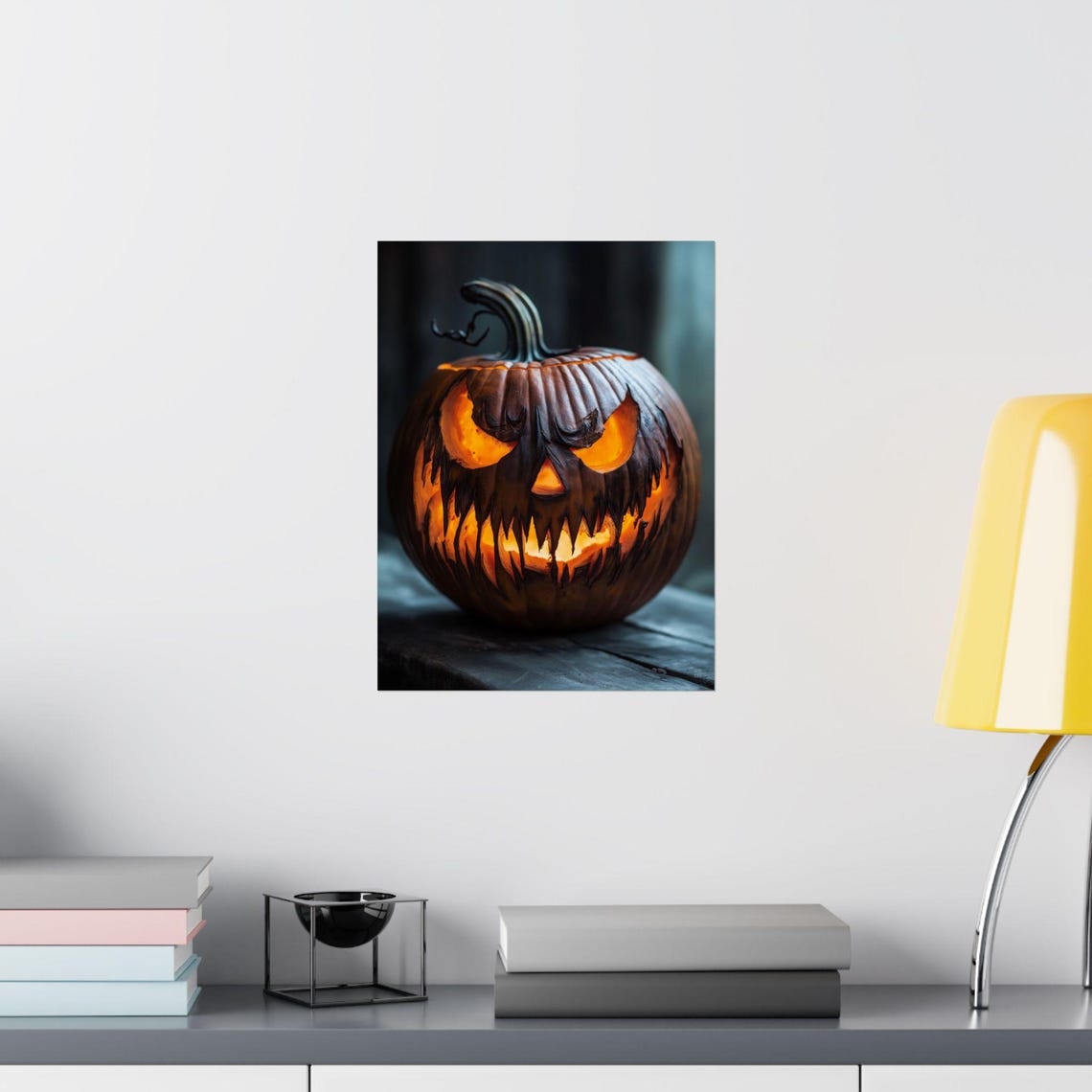 Halloween Spooky Jack-o-lantern Poster, Halloween Pumpkin Wall Art ...