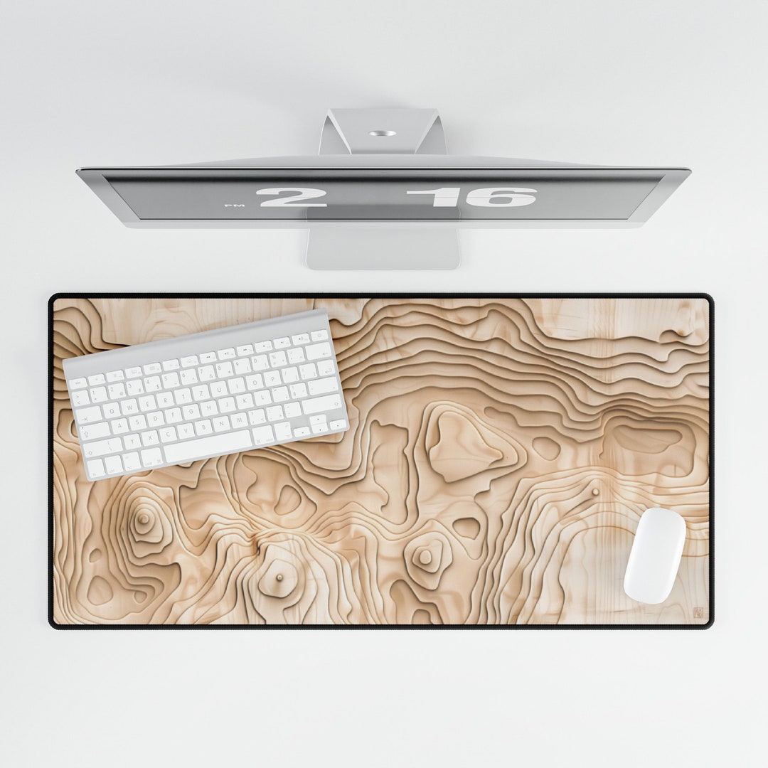 Wood Topographic Desk Mat, Maple Wood-look, Gamer Mouse Pad - Etsy