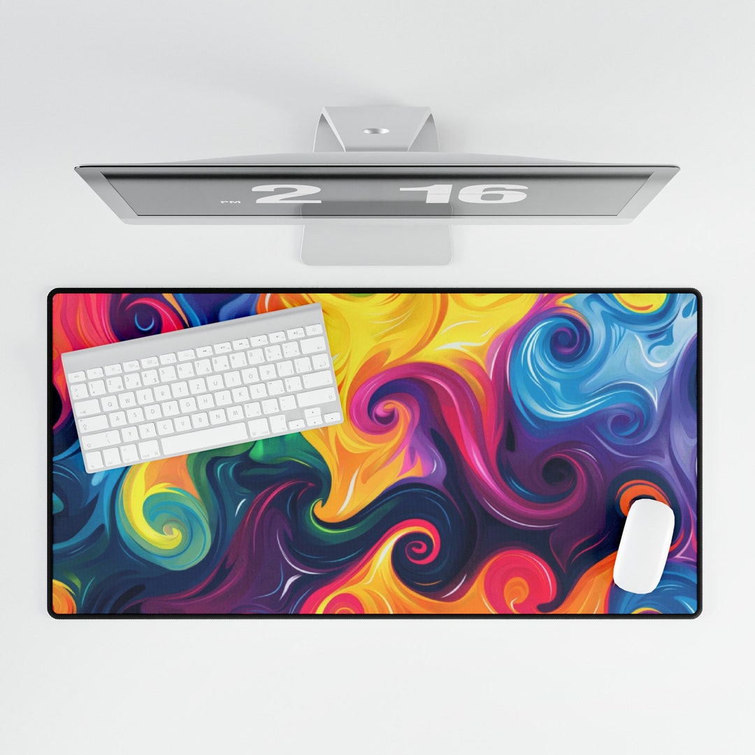 Colorful Swirls Desk Mat, Artistic Gaming Mouse Pad, 3 Sizes - Etsy